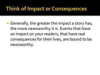 What makes something newsworthy | PPT