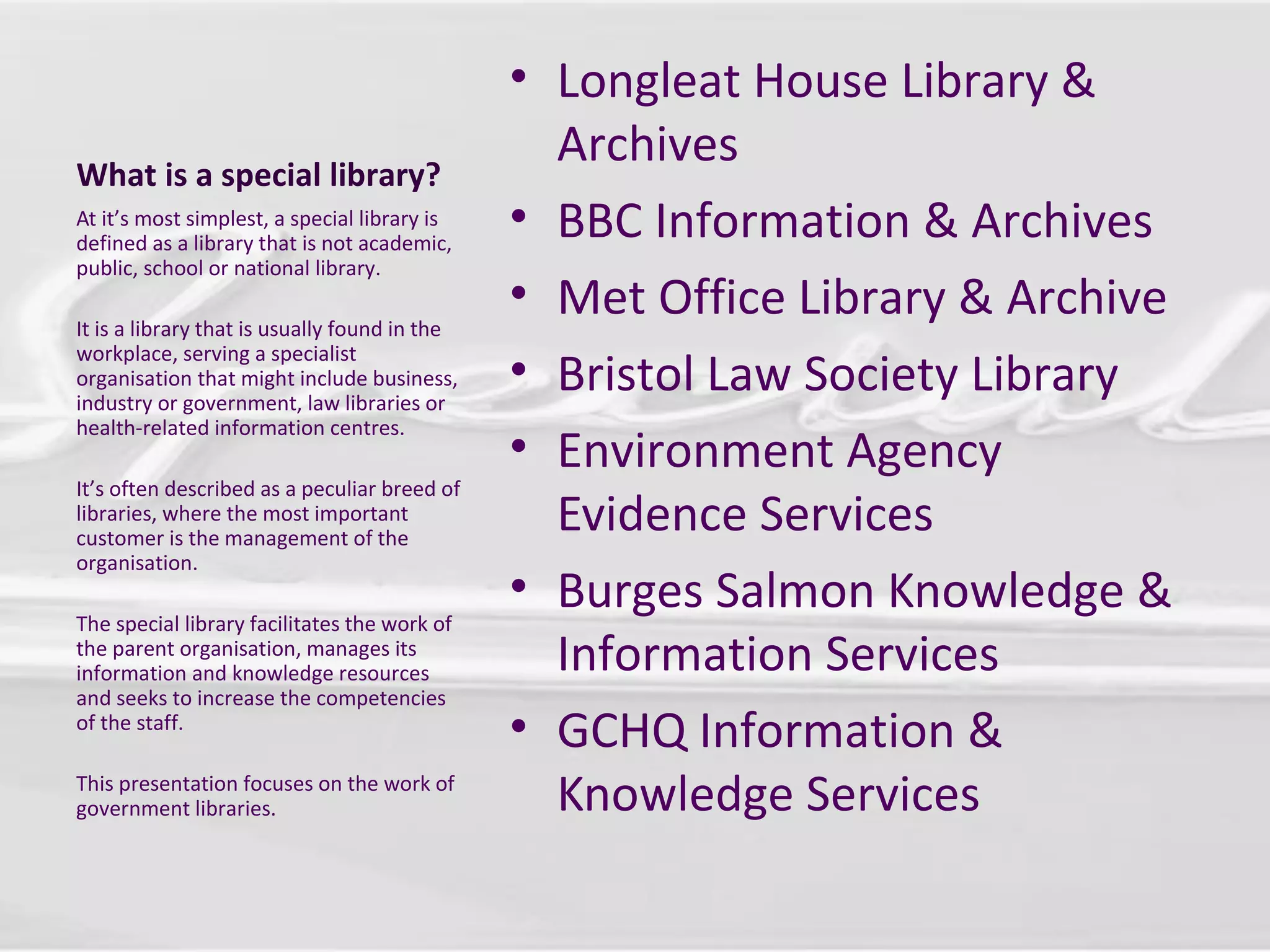 What makes special libraries special v2 | PPT