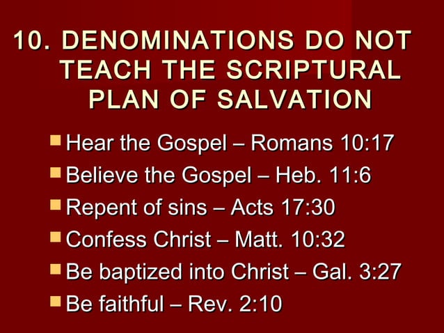 What Makes the Church of Christ Different from Denominations | PPT ...