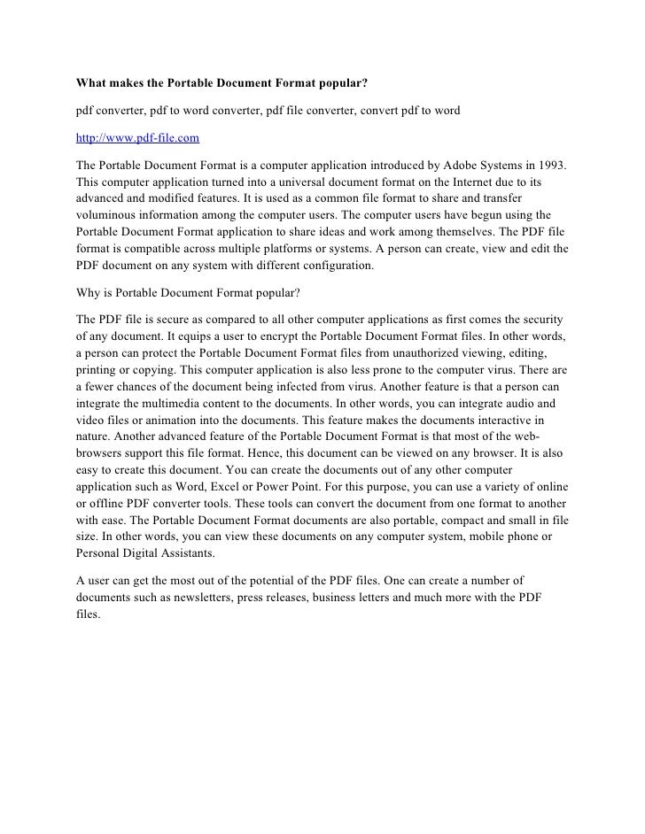 What Makes The Portable Document Format Popular What Makes The Portable Document Format Popular