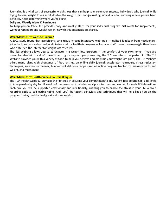 Tls Weight Loss Solutions Overview In Spanish - cosmeticstoday