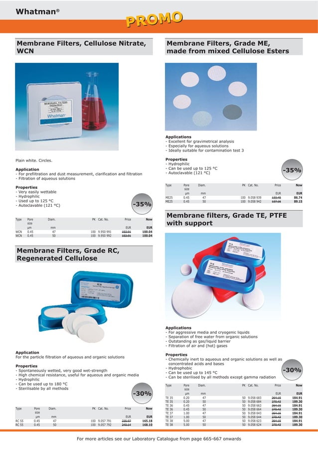 GE Healthcare / Whatman Filtration Brochure Special Offers | PDF
