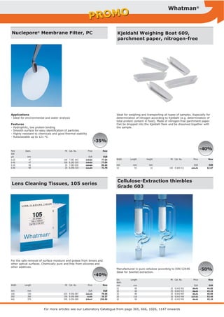 GE Healthcare / Whatman Filtration Brochure Special Offers | PDF