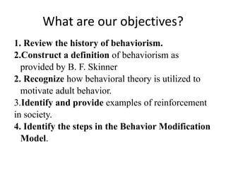 Motivation and Behaviorism | PPTX