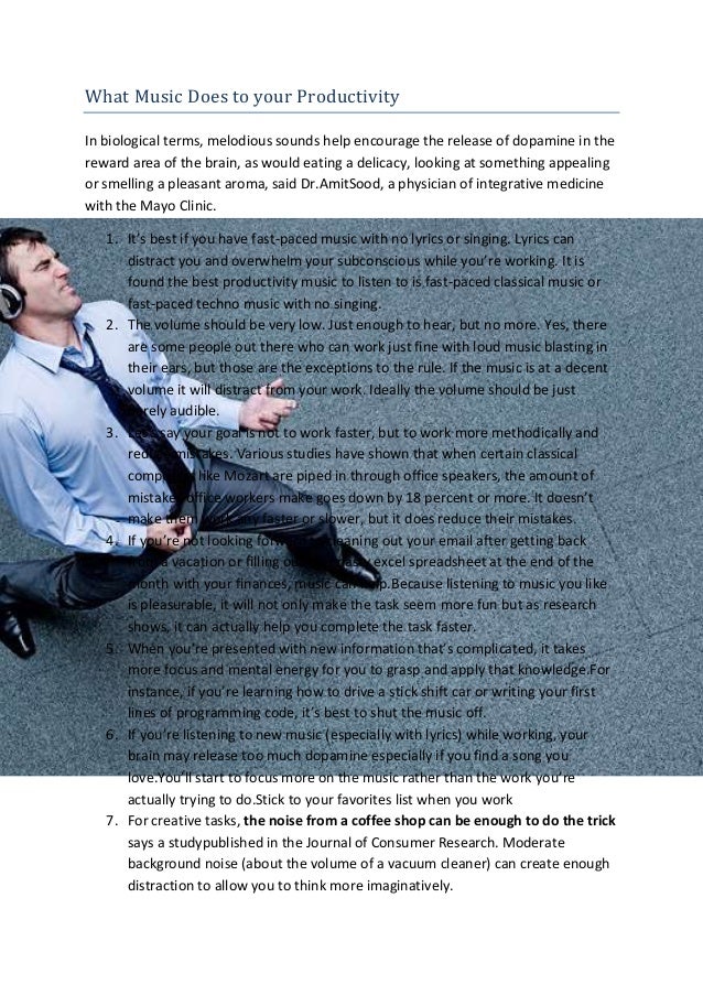 What music does to your productivity?
