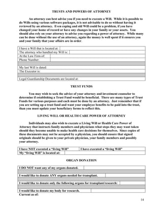 What My Family Should Know Document | PDF