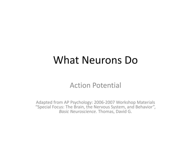 What Neurons Do Action Potential Pptx Computer Peripherals Computing