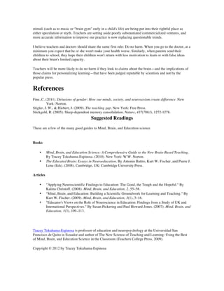 What Neuroscience Says About Personalized Learning. By Tracey Tokuhama ...