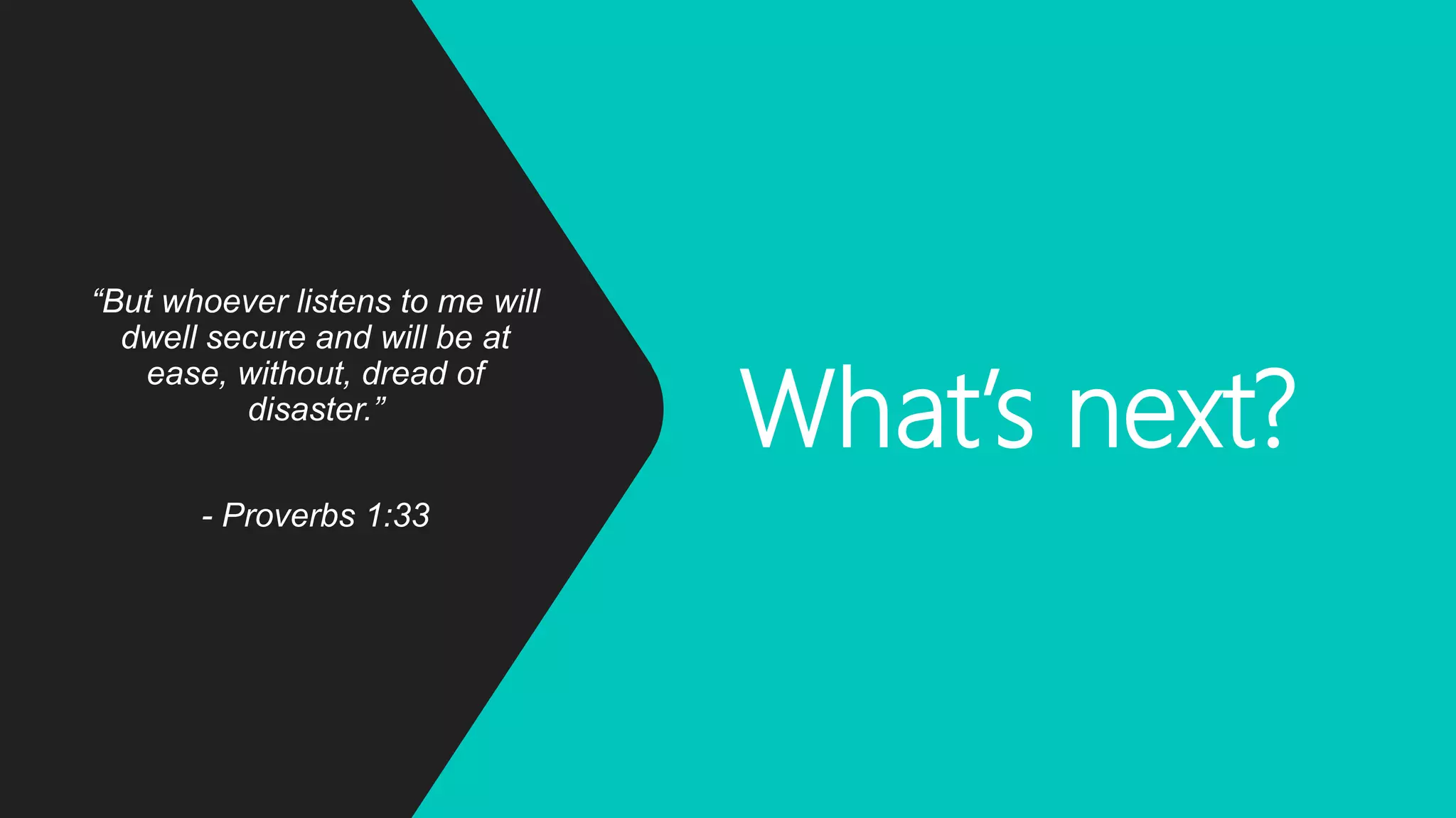 What next! sunday school presentation benny | PPTX