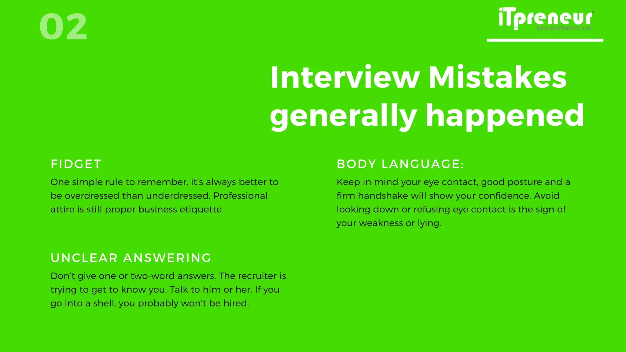 What not to do in an interview | PPT