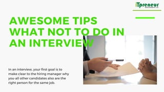 What not to do in an interview | PDF