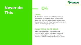 What not to do in an interview | PPT