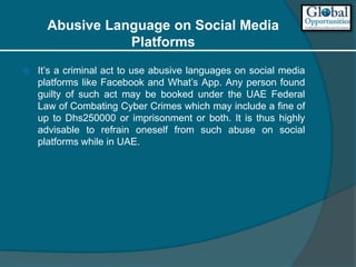 WHAT NOT TO DO WHEN STUDYING IN DUBAI | PPT