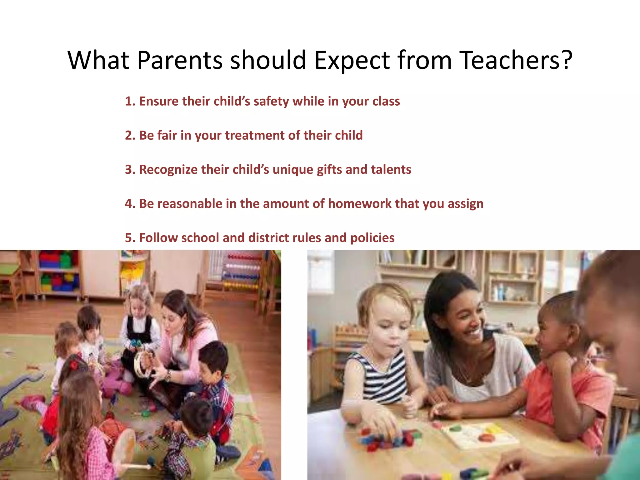 What parents should expect from teachers | PPTX