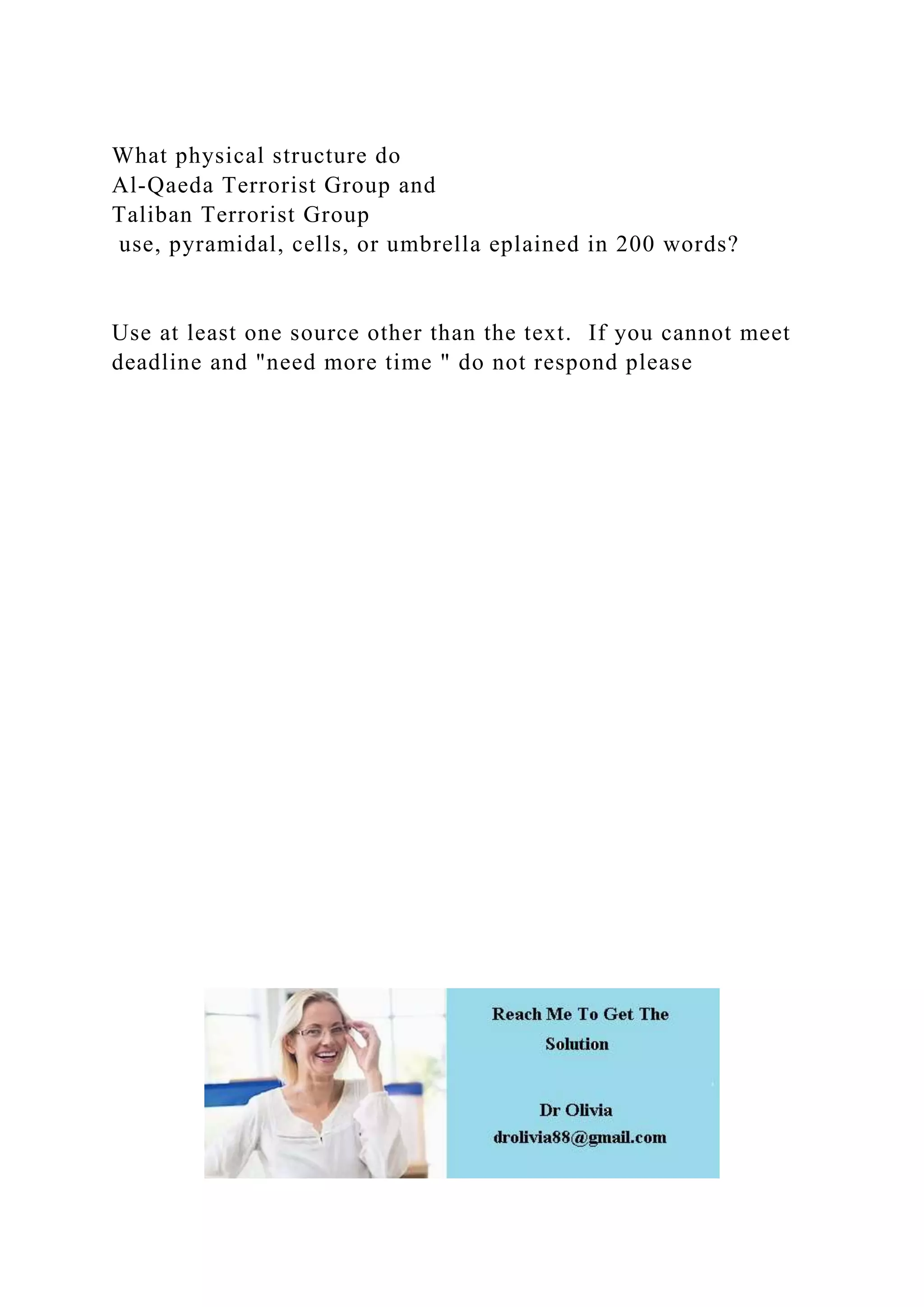 What physical structure doAl-Qaeda Terrorist Group and Taliban T.docx