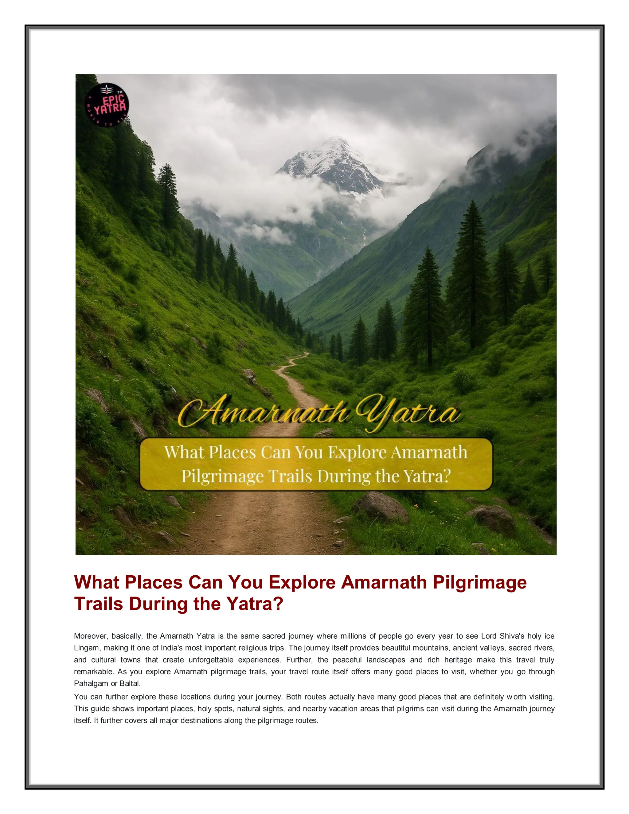 What Places Can You Explore Amarnath Pilgrimage Trails During the Yatra.pdf