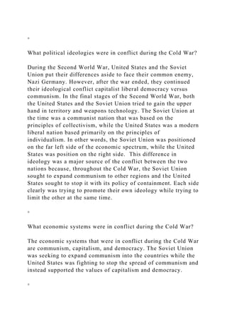 What political ideologies were in conflict during the Cold War | PDF