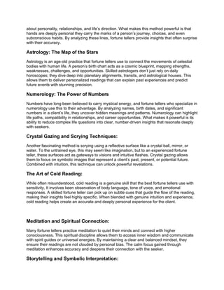 What powerful techniques do the best fortune tellers use to provide ...