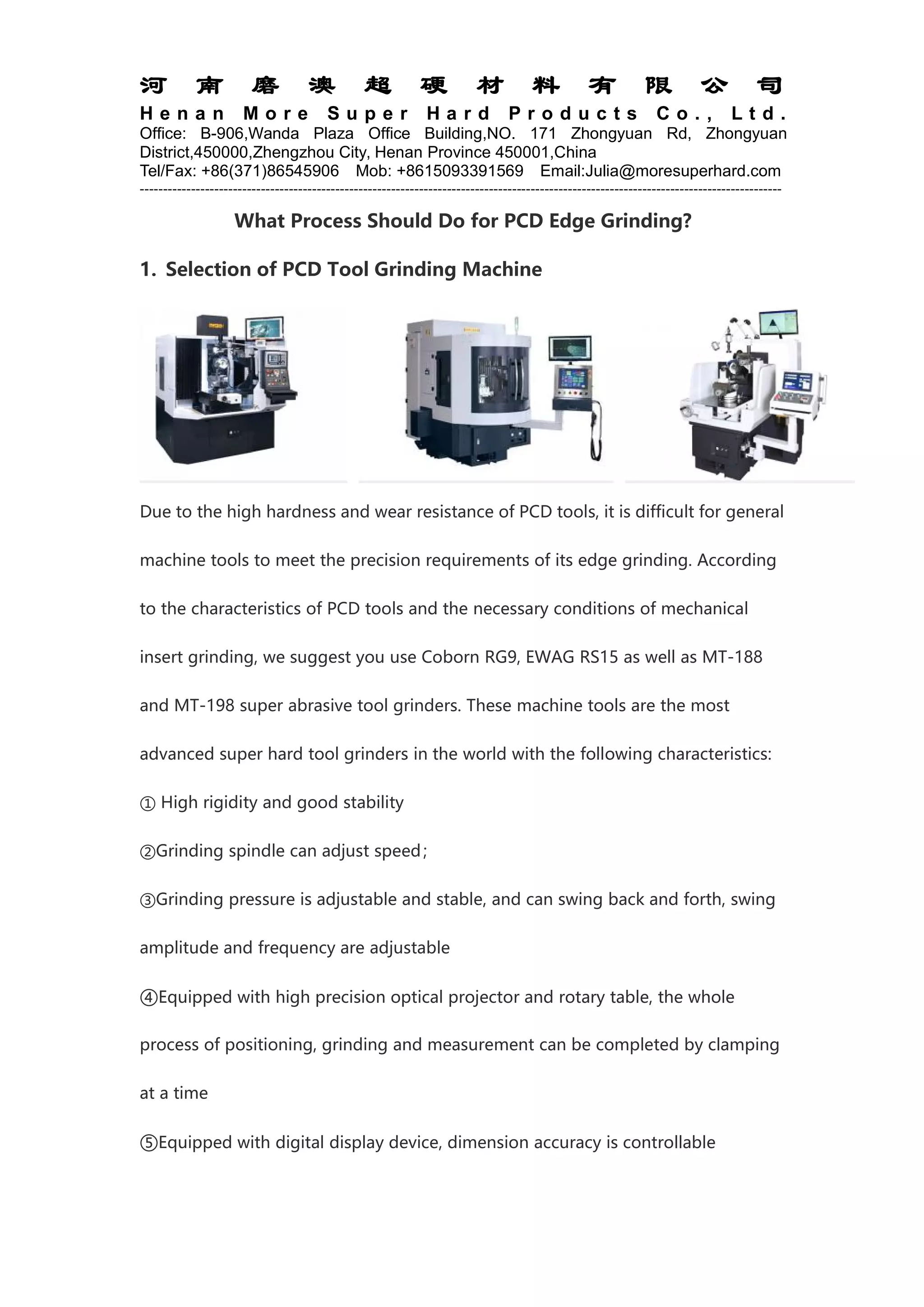 What process should do for pcd edge grinding? | PDF