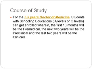 What qualifications are required to study medicine | PPT