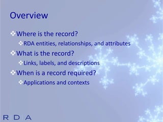 What is an RDA record? | PPTX