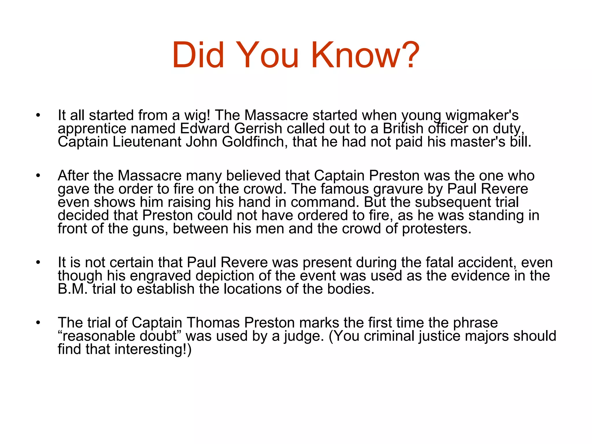 What Really Happened in the Boston Massacre? The Trial of Captain ...