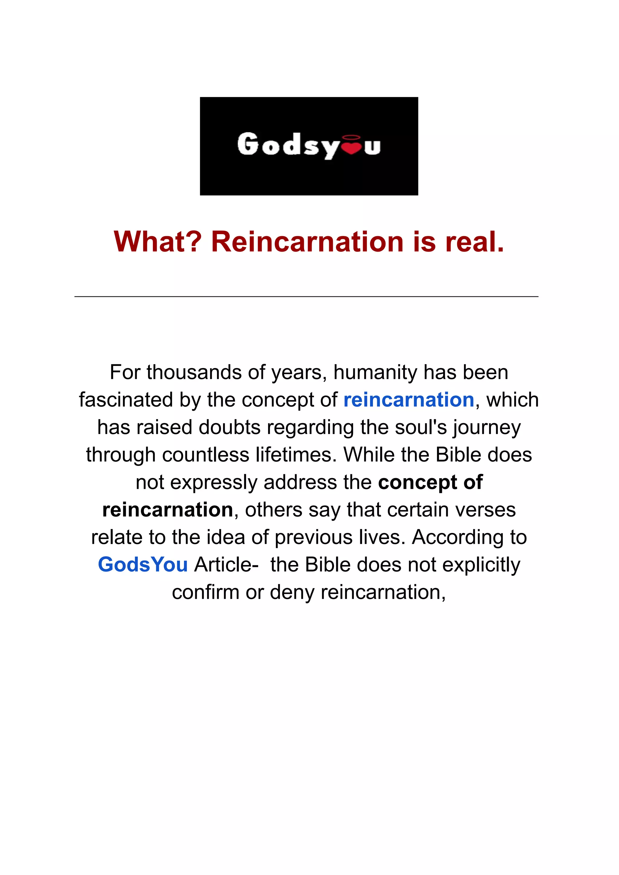 Reincarnation is real? | PDF