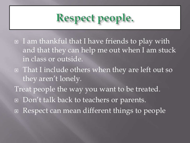 What respect means to me