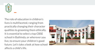 What Role Does School Have in A Child's Life | PPTX