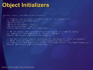 Whats New In C# 3.0 | PPT | Programming Languages | Computing