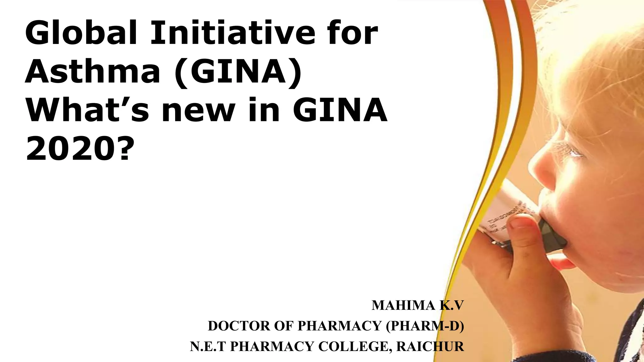 GINA 2020 Guidelines for Asthma | PPTX