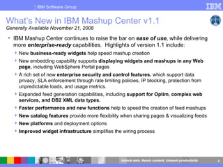 Whats New In Mashup Center V1.1 Final | PPT