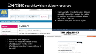 What's the Story? Information Literacy Session | PPT