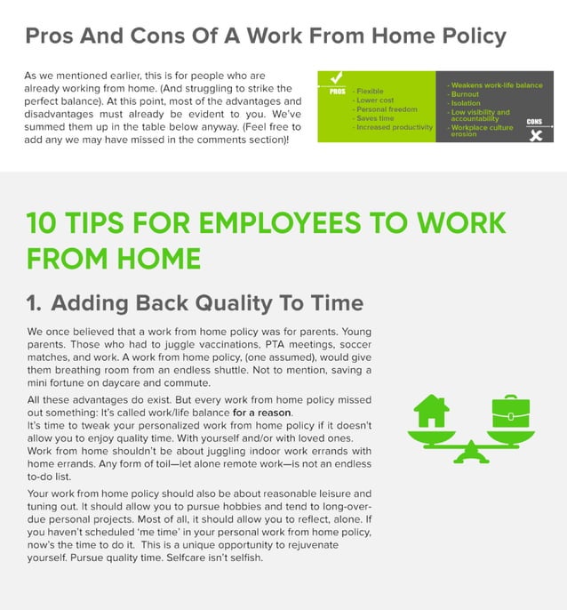 10 Tips For Employees To Work From Home | PDF