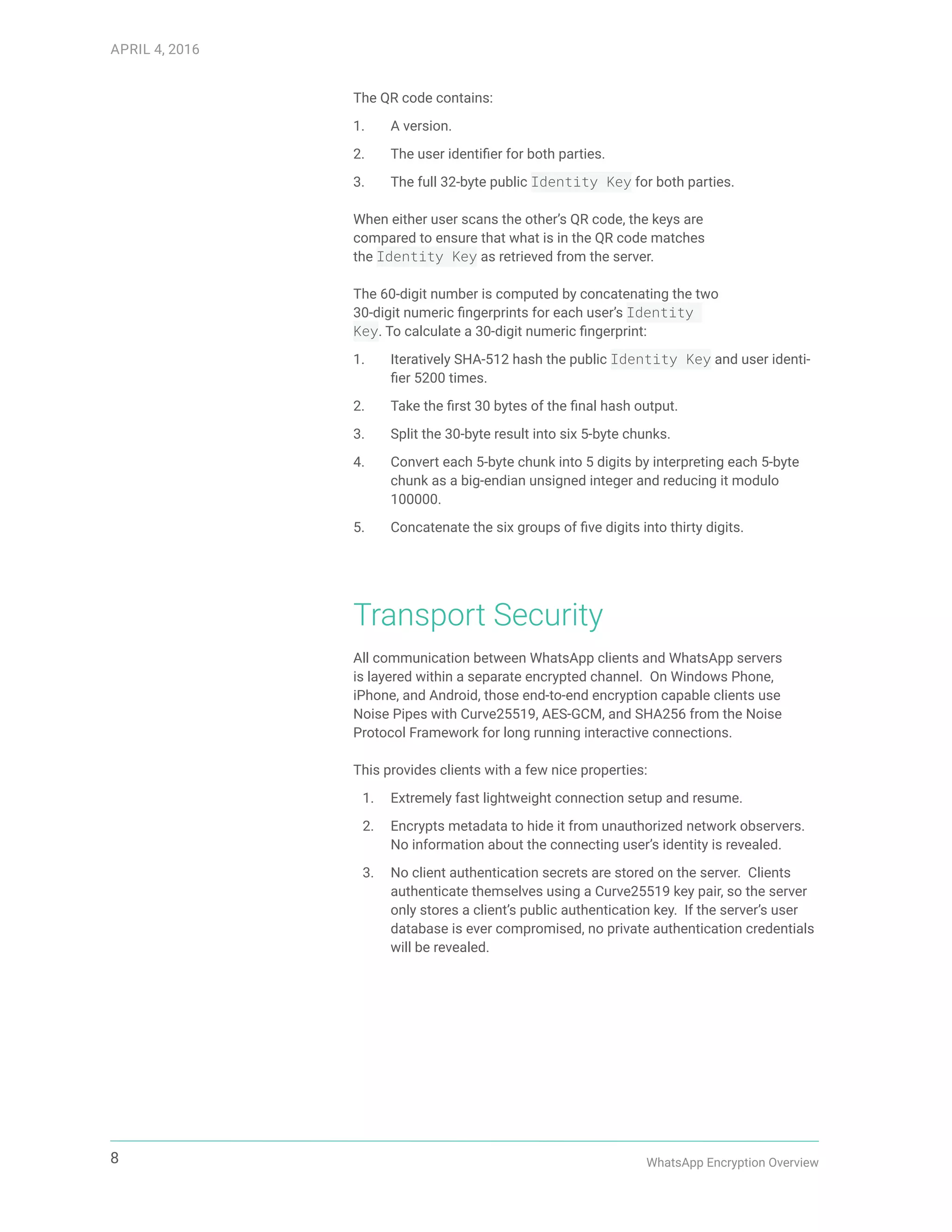 WhatsApp Encryption Overview, Whitepaper | PDF