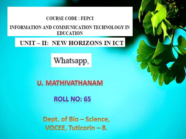 Whatsapp PPT Presentation | PPTX
