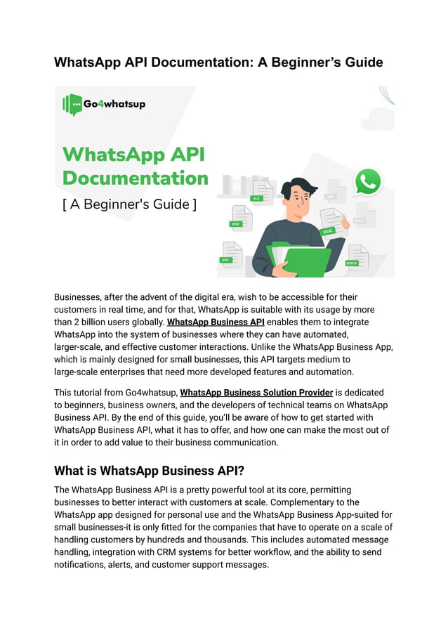WhatsApp API Documentation: A Beginner’s Guide | PDF | Internet | Computing