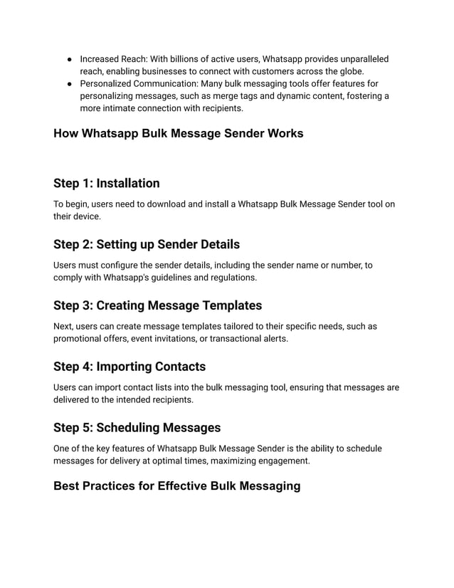 Whatsapp Bulk Message Sender Free PDF to Download | PDF | Email | Internet