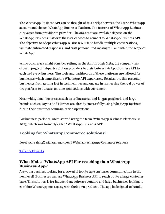 WhatsApp Business API: A Comprehensive Guide | PDF