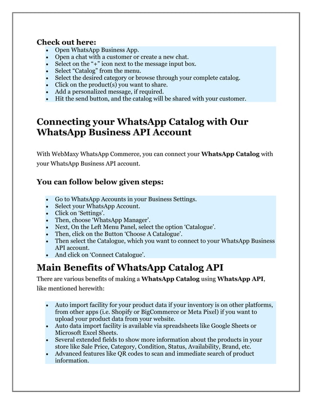 Exploring the Benefits of WhatsApp Catalog Guide (2025) | PDF