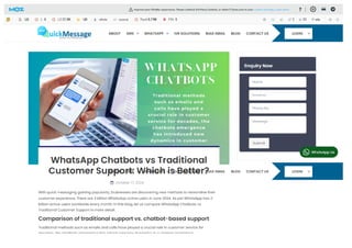 WhatsApp Chatbots The Ultimate l for IToonstant Support | PDF