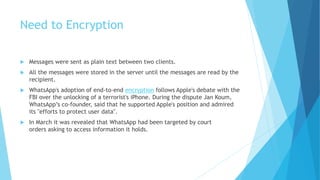 WhatsApp End to End encryption | PPTX