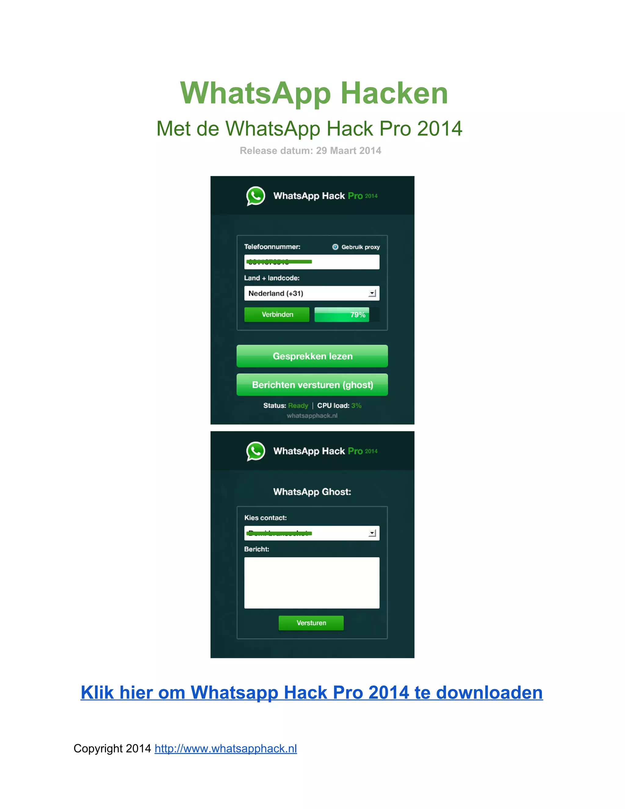 Whatsapp Hacken: Vernieuwde Whatsapp Hack Pro 2014 | PDF