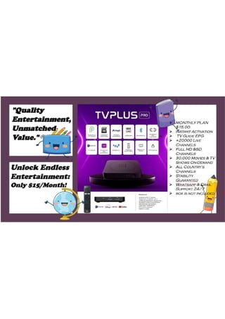 High-Quality IPTV Monthly Subscription for $15 | PDF