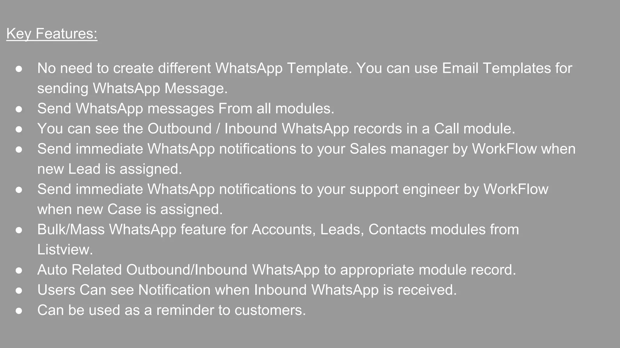 Whatsapp integration with SuiteCRM |SugarCRM | PPTX