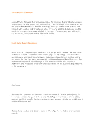 WhatsApp Marketing Strategy Guide PDF | PDF