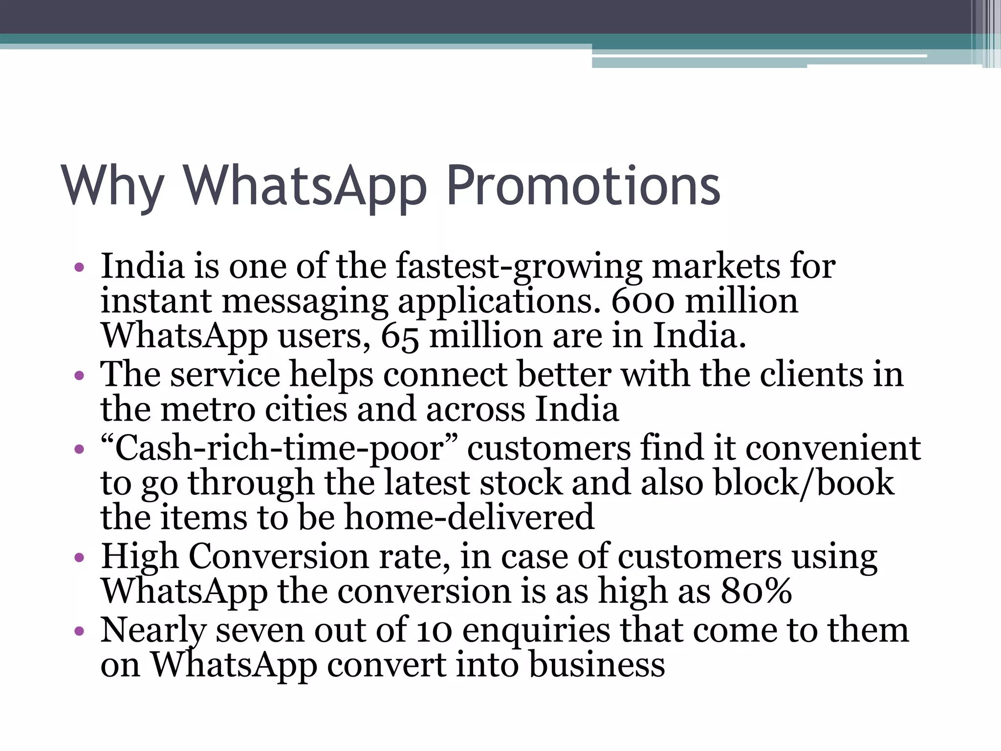 Whats app promotions & marketing - Market your Product & Services using WhatsApp | PPTX | Email ...