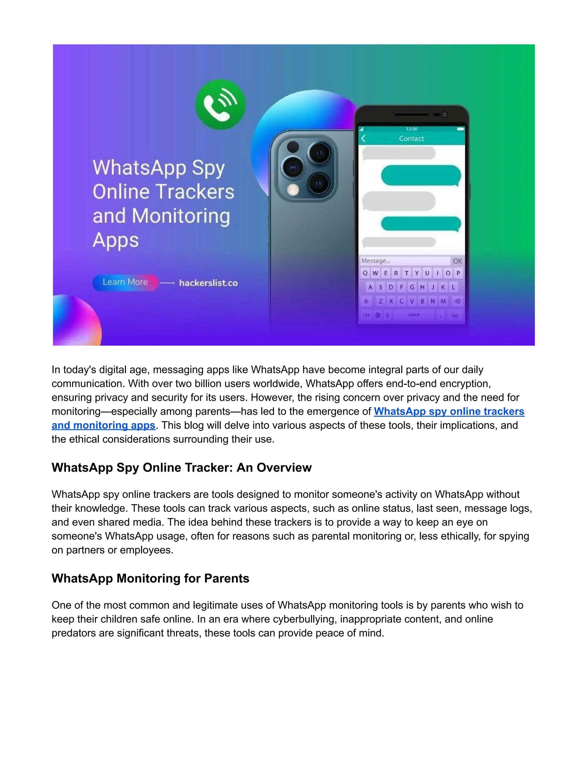 WhatsApp Spy Online Trackers and Monitoring Apps | PDF