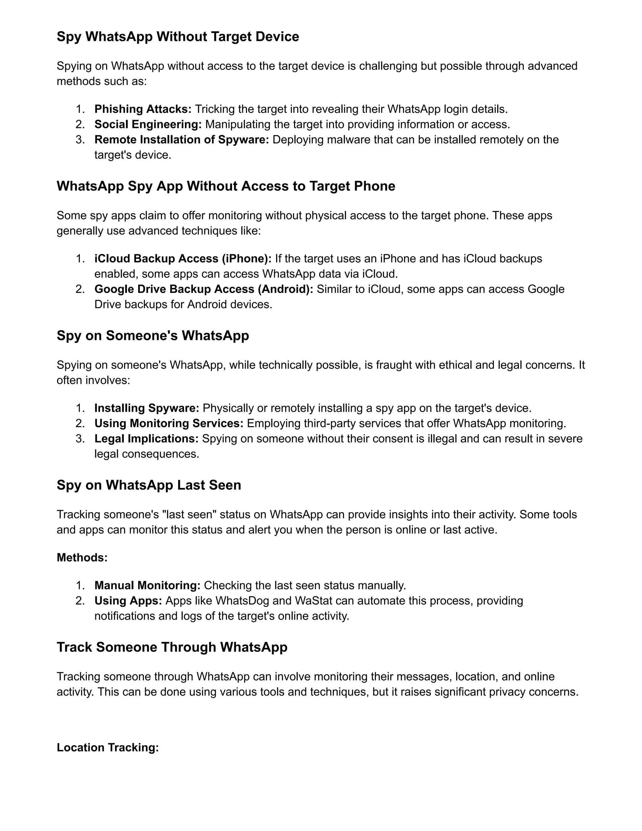 WhatsApp Spy Online Trackers and Monitoring Apps | PDF