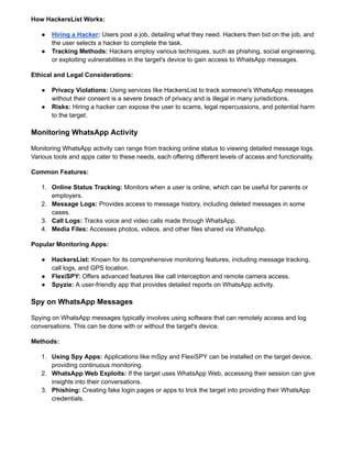 WhatsApp Spy Online Trackers and Monitoring Apps | PDF